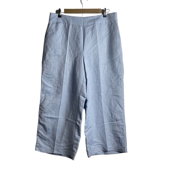 LOFT | Pants & Jumpsuits | Loft Linen Blend Chambray Blue Wide Leg ...